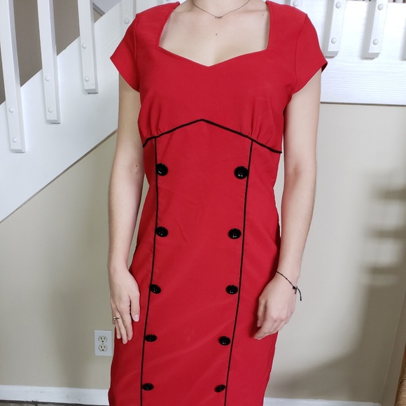 foller | Dresses | Nwt Red Retro Dress Foller Brand | Poshmark